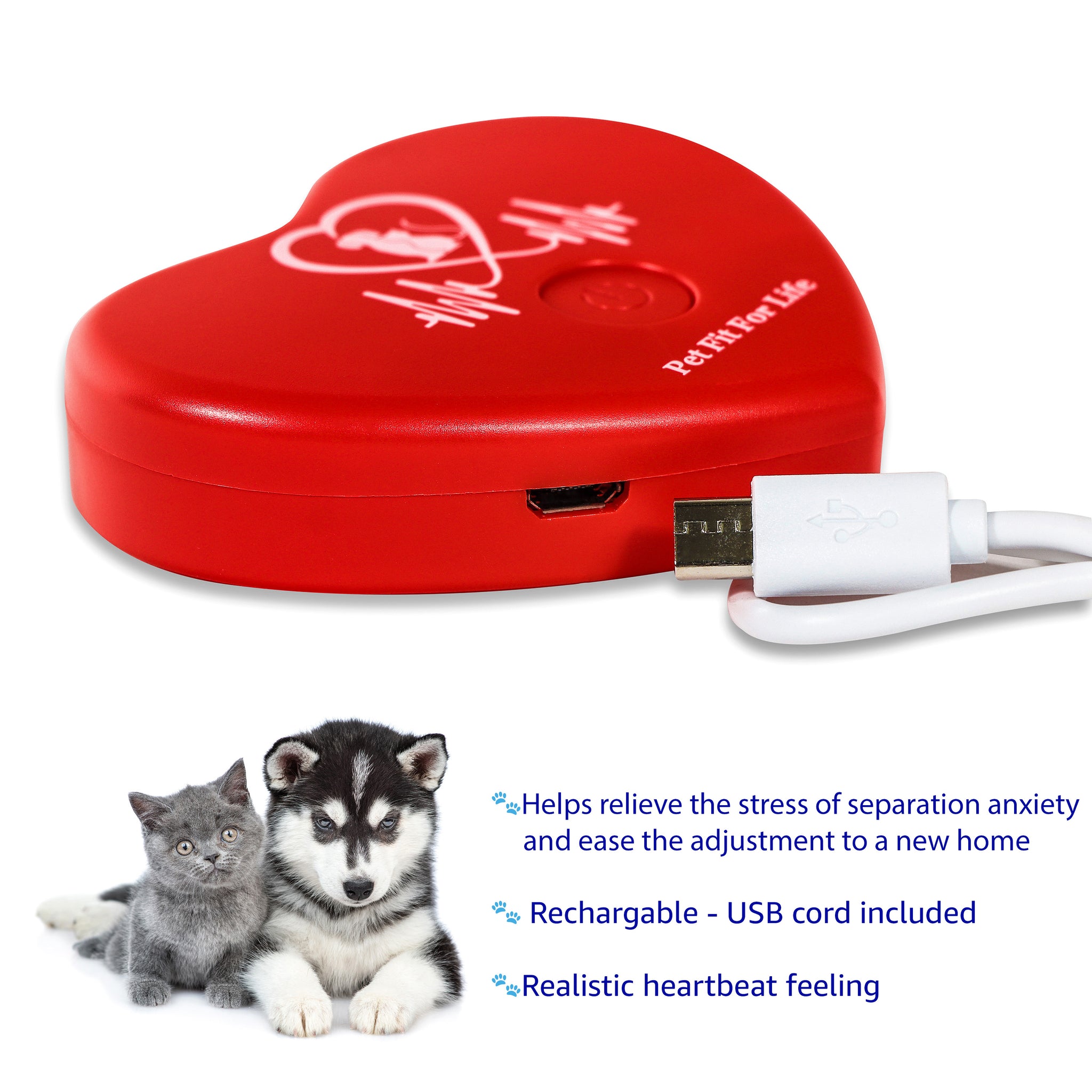Rechargeable Heartbeat Simulator for Calming Anxious Pets – Pet Fit For ...